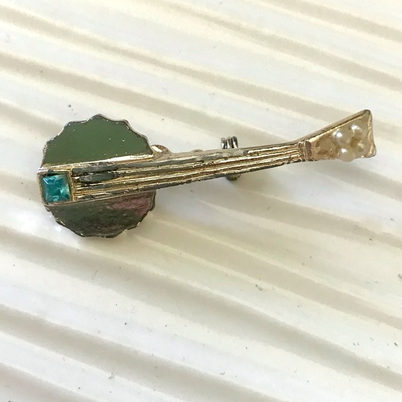 Vintage | Jewelry | Vintage 5s Banjo Novelty Pin Brooch | Poshmark